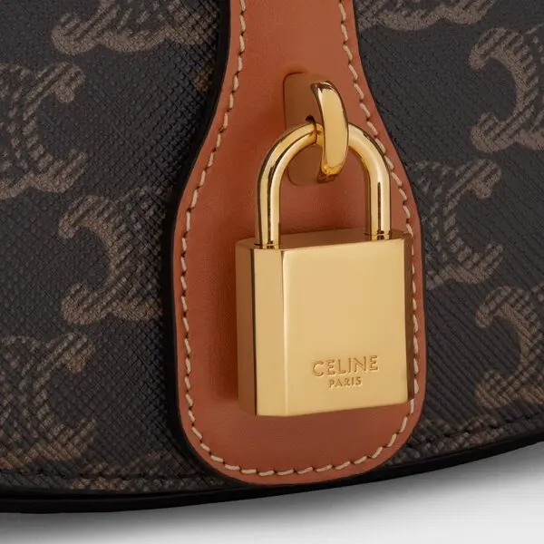 Celine Tabou Clutch On Strap In Triomphe Canvas And Calfskin