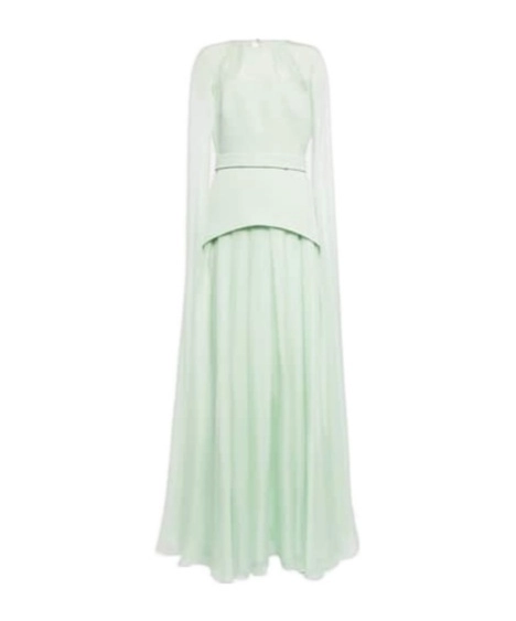 SAFIYAA LONDON Gloria Silk And Crepe Gown - White