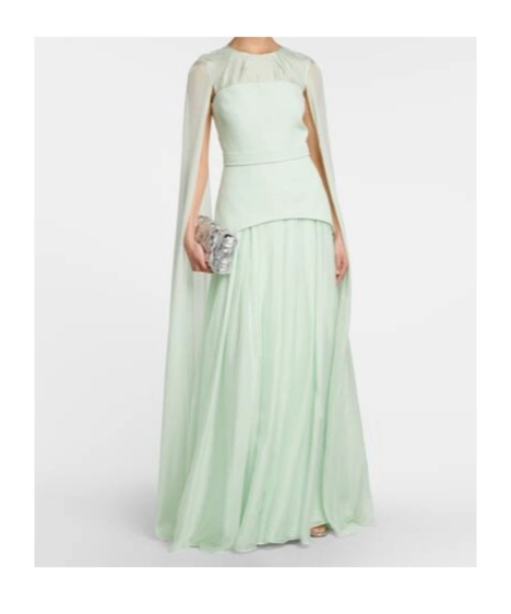 SAFIYAA LONDON Gloria Silk And Crepe Gown