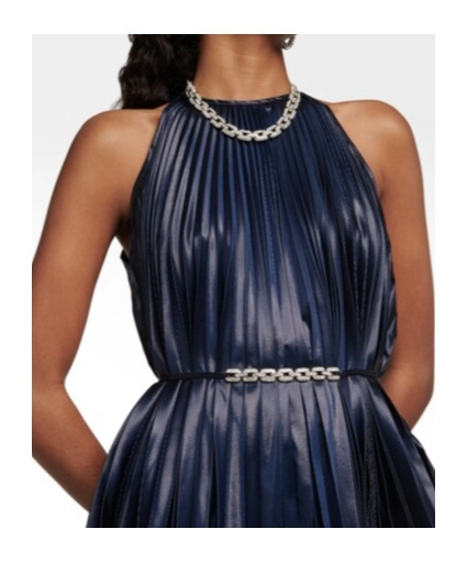 CHRISTOPHER KANE Embellished Halterneck Lamé Midi Dress