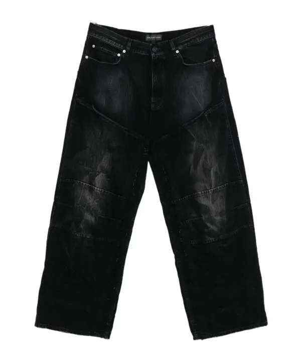 Balenciaga Faded Relaxed-fit Jeans - Black