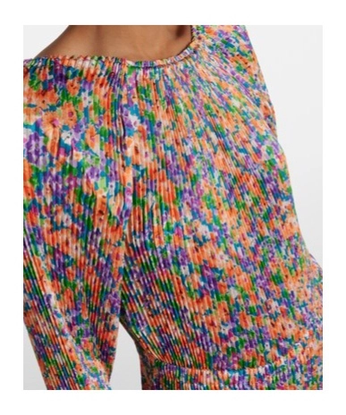 Plan C Floral Pleated Midi Dress