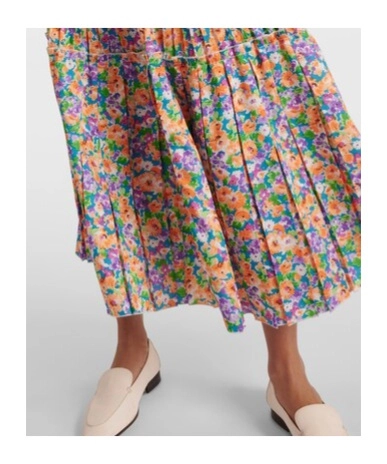 Plan C Floral Pleated Midi Dress