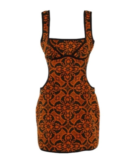 MARINE SERRE Jacquard Openwork Dress