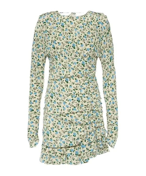 Alessandra Rich Floral Open-back Silk Minidress