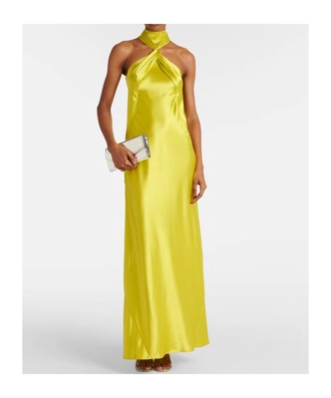 Galvan Portico Halterneck Satin Gown