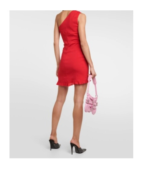 Blumarine Floral Appliqué One-shoulder Mini Dress