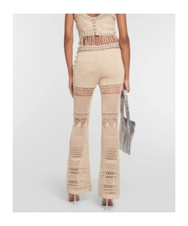 Rabanne Embellished Crochet Cotton Flared Pants
