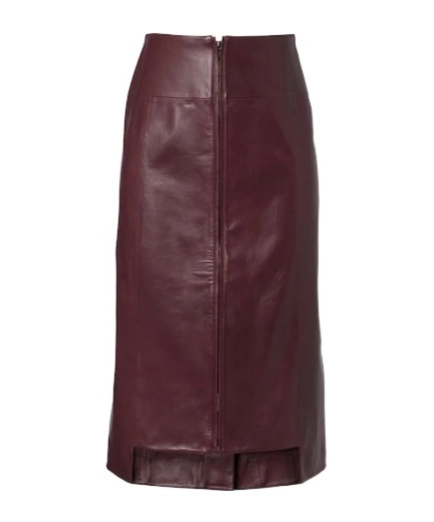 Victoria Beckham Leather Midi Skirt