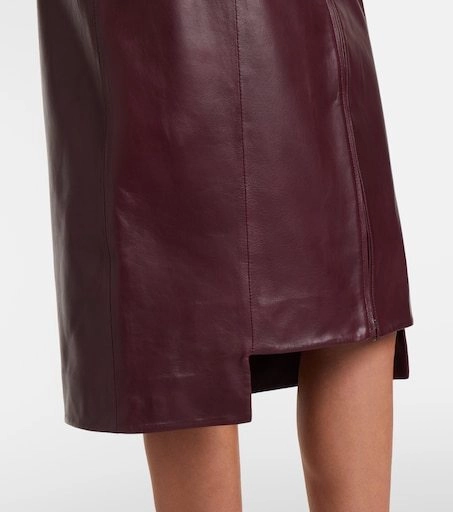 Victoria Beckham Leather Midi Skirt