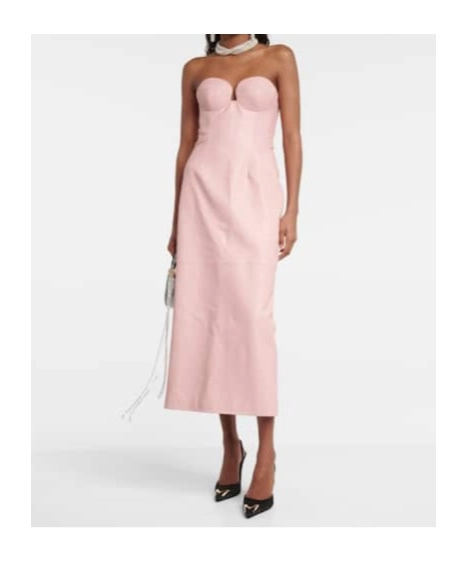 Magda Butrym Leather Bustier Midi Dress