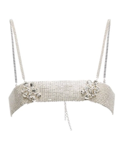 Magda Butrym Bandeau Crystal Jewelry Top - Nude