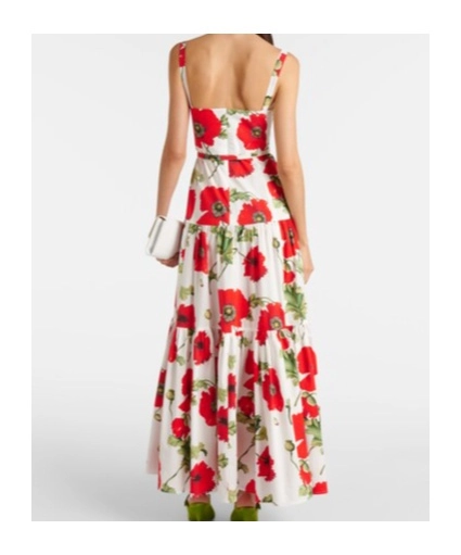 Oscar De La Renta Printed Multi-layered Maxi Dress