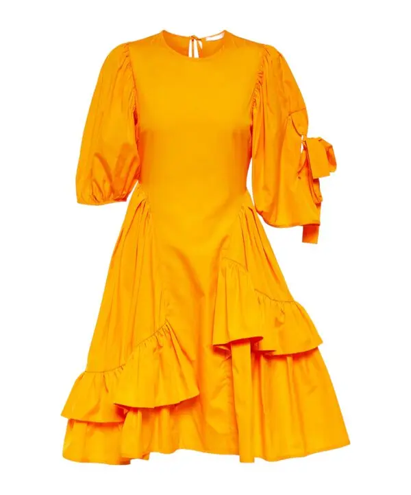 Cecilie Bahnsen Round Neck Dress - Tangerine