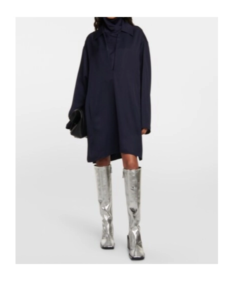 JIL SANDER Metallic Leather Knee-high Boots