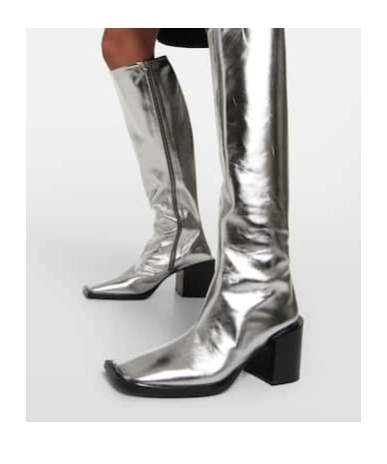 JIL SANDER Metallic Leather Knee-high Boots