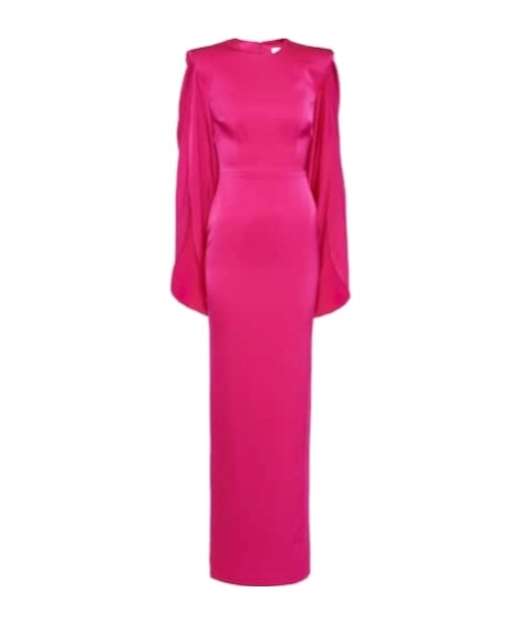 Alex Perry Caped Satin Crêpe Gown