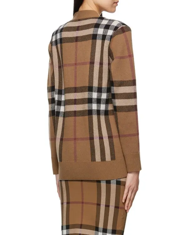 Burberry Checked Knitted Cardigan
