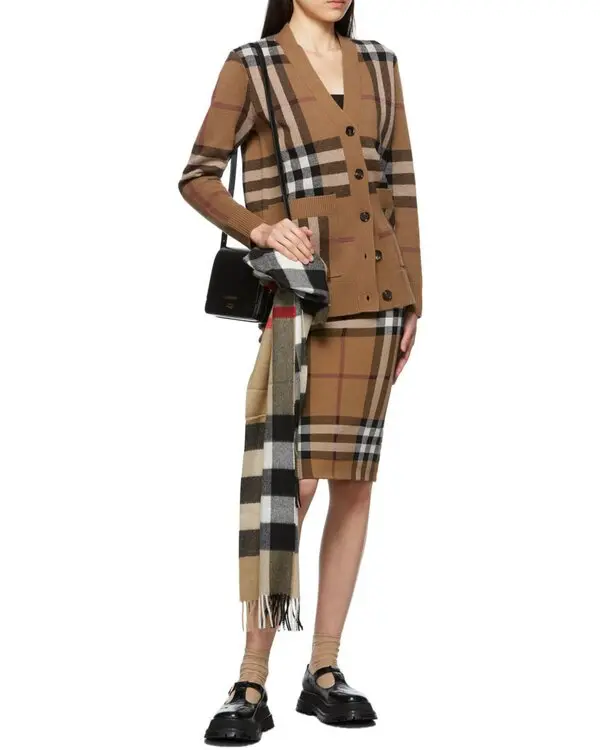 Burberry Checked Knitted Cardigan