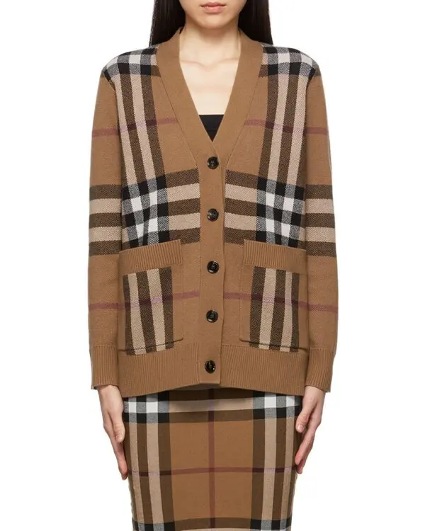 Burberry Checked Knitted Cardigan