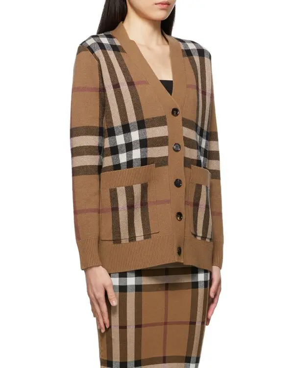 Burberry Checked Knitted Cardigan
