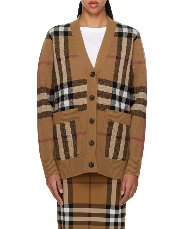 Burberry Checked Knitted Cardigan
