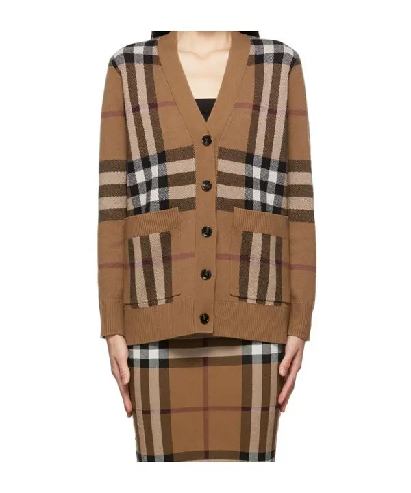 Burberry Checked Knitted Cardigan