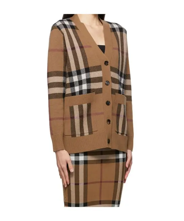 Burberry Checked Knitted Cardigan