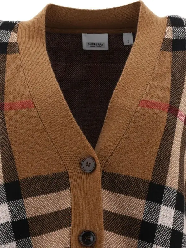Burberry Checked Knitted Cardigan