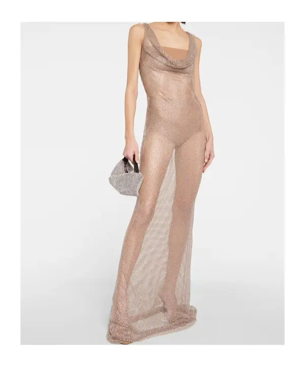 Giuseppe Di Morabito Embellished Mesh Gown