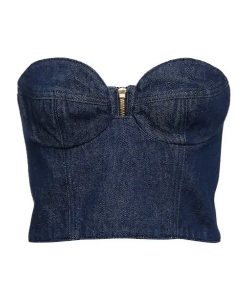 Magda Butrym Denim Bustier Top