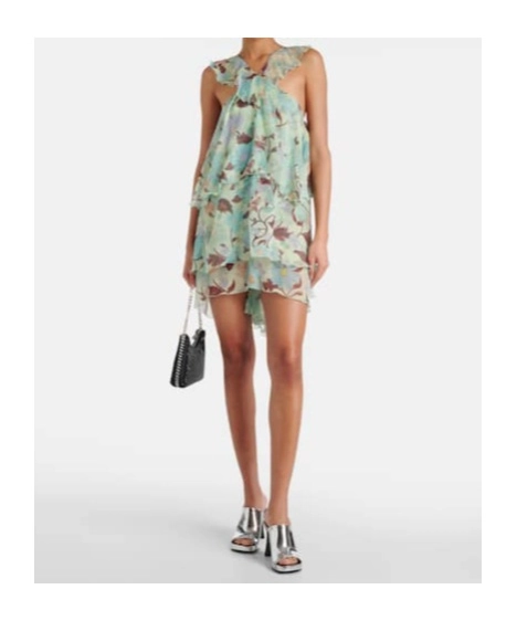 Stella McCartney Tiered Printed Silk Minidress