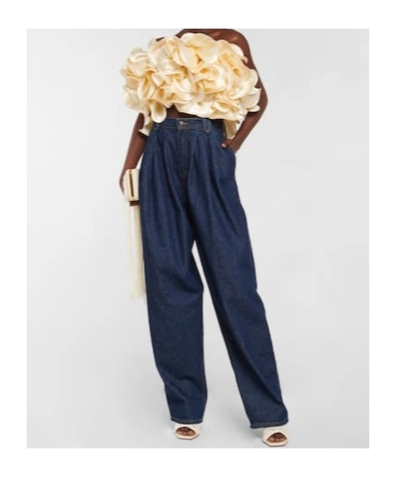 Magda Butrym Silk Ruffle Corset Top
