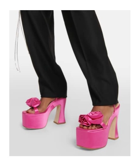 Magda Butrym Appliqué Satin Platform Sandals