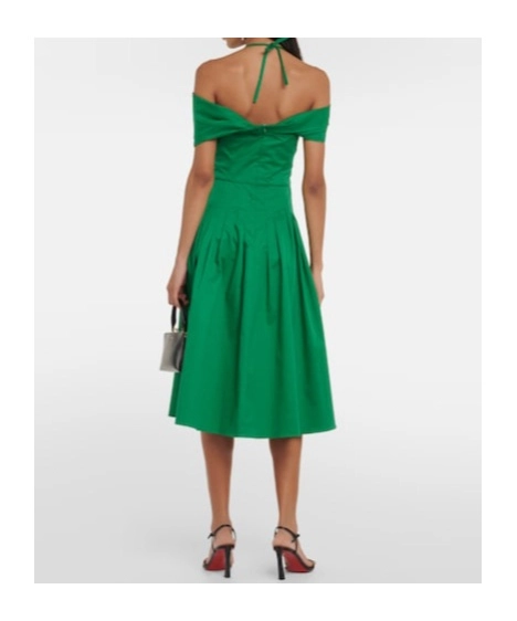 Oscar De La Renta Off-shoulder Silk Midi Dress
