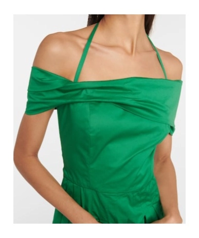 Oscar De La Renta Off-shoulder Silk Midi Dress