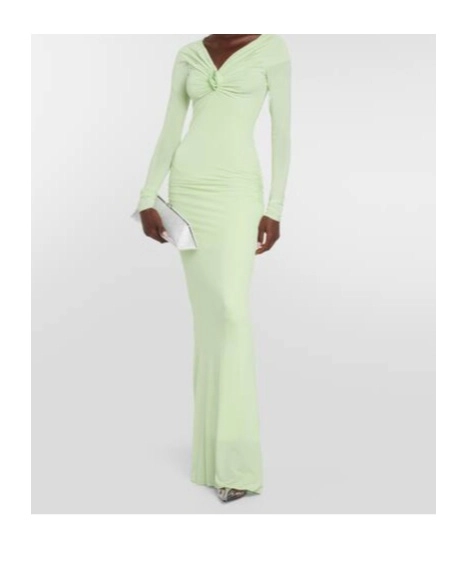 Blumarine Embellished Off-shoulder Gown