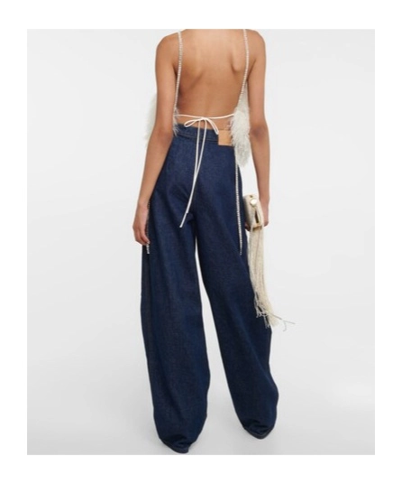Magda Butrym Crystal Embellished Shearling Top