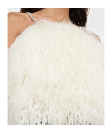 Magda Butrym Crystal Embellished Shearling Top