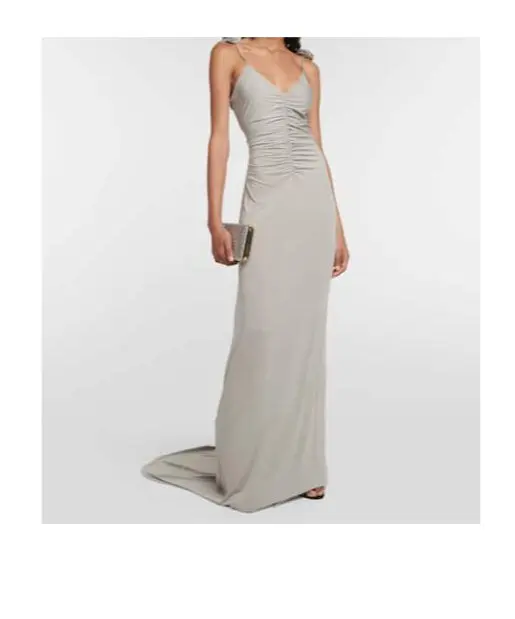 Magda Butrym Gathered Jersey Maxi Dress