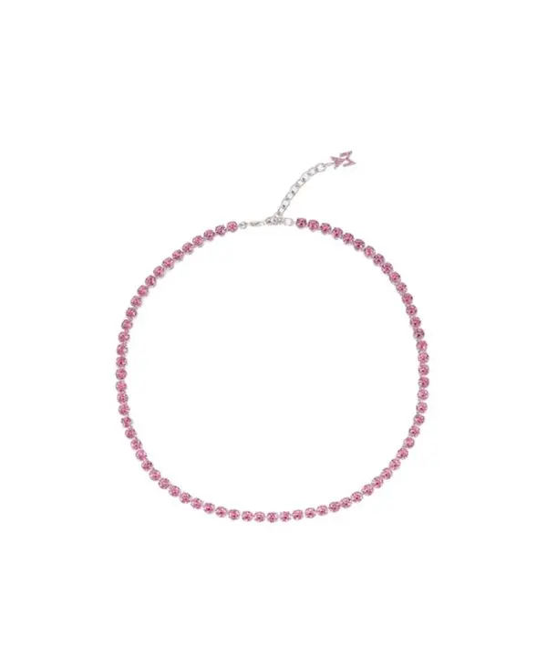 Amina Muaddi Tennis Crystal-embellished Necklace - Pink