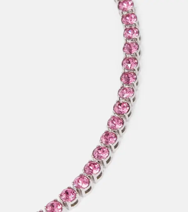 Amina Muaddi Tennis Crystal-embellished Necklace