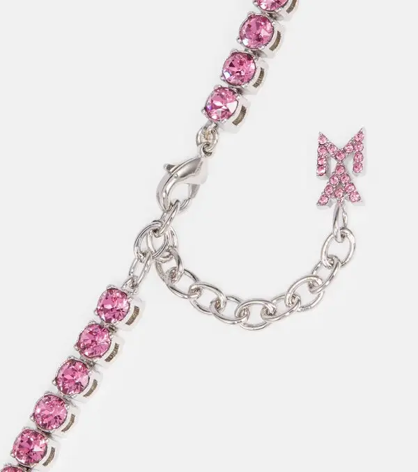 Amina Muaddi Tennis Crystal-embellished Necklace