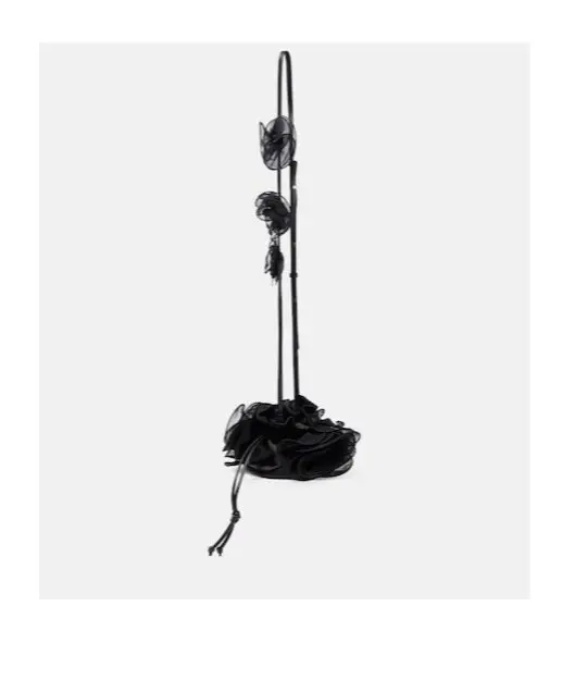 Magda Butrym Small Floral-appliqué Silk Bucket Bag - Black