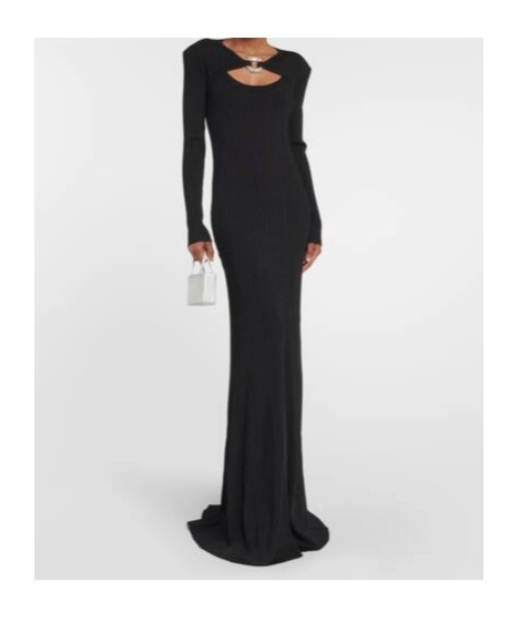 David Koma Embellished Ribbed-knit Gown