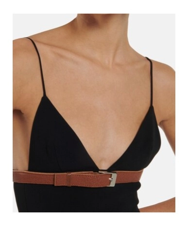 David Koma Leather-trimmed Cady Minidress