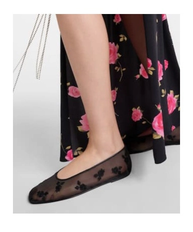 Magda Butrym Embroidered Mesh Ballet Flats