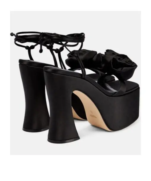 Magda Butrym Appliqué Satin Platform Sandals