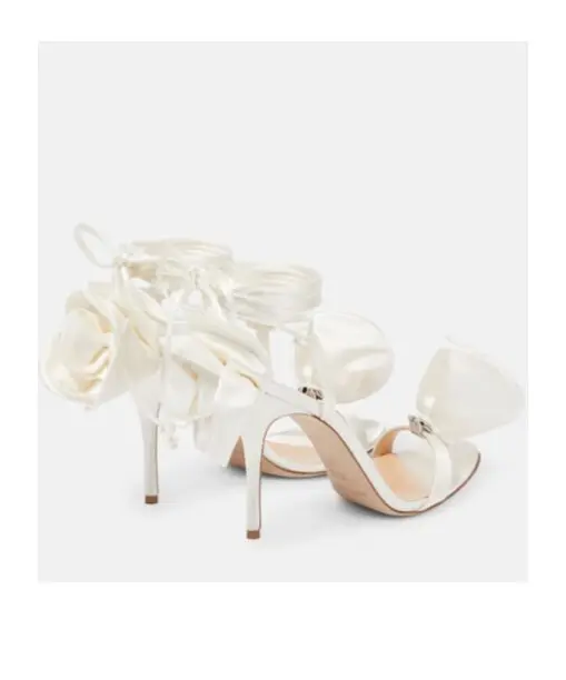 Magda Butrym Floral-appliqué Satin Sandals