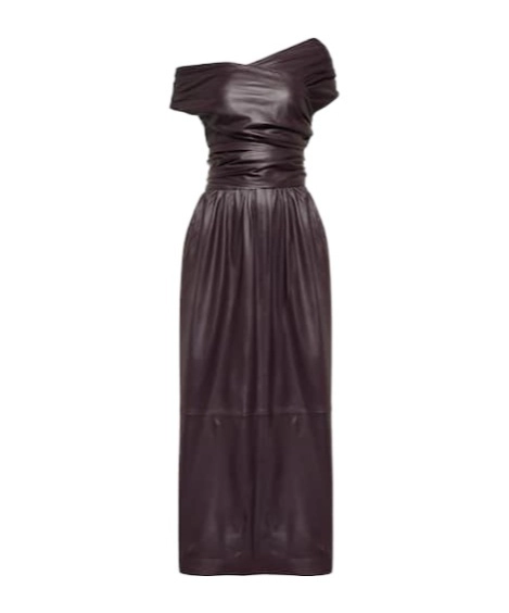 Altuzarra Corfu Off-shoulder Leather Maxi Dress